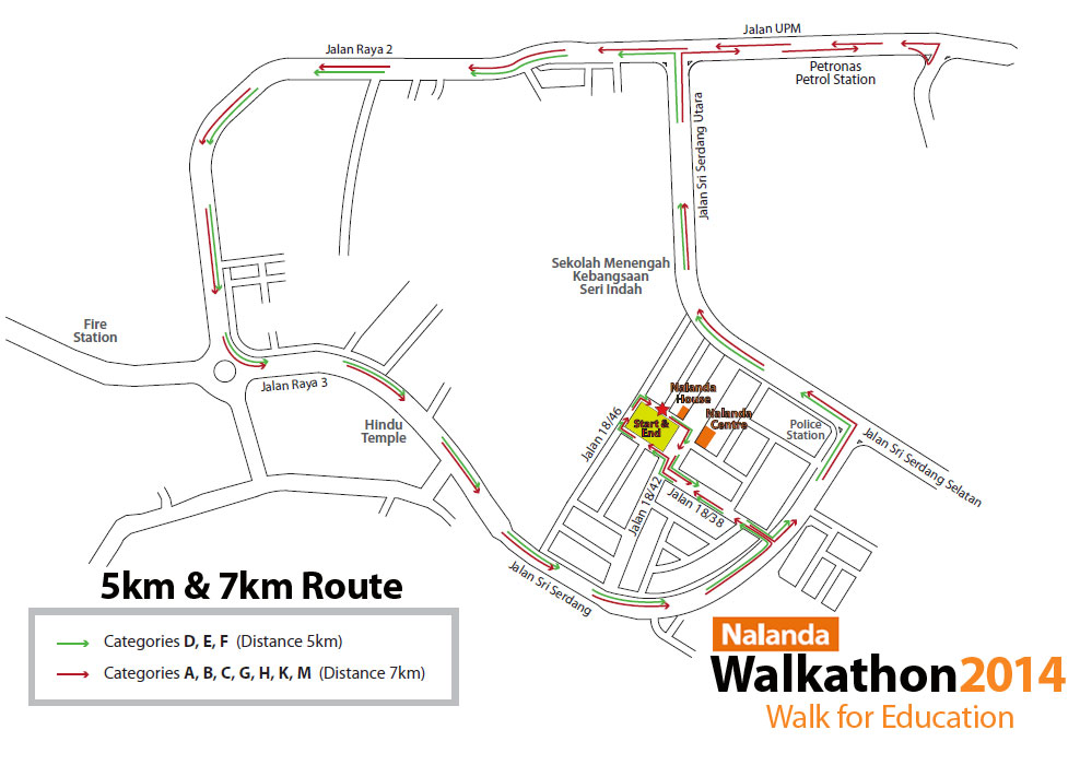 Nalanda Walkathon 2014 Route Diagram – Nalanda Buddhist Society